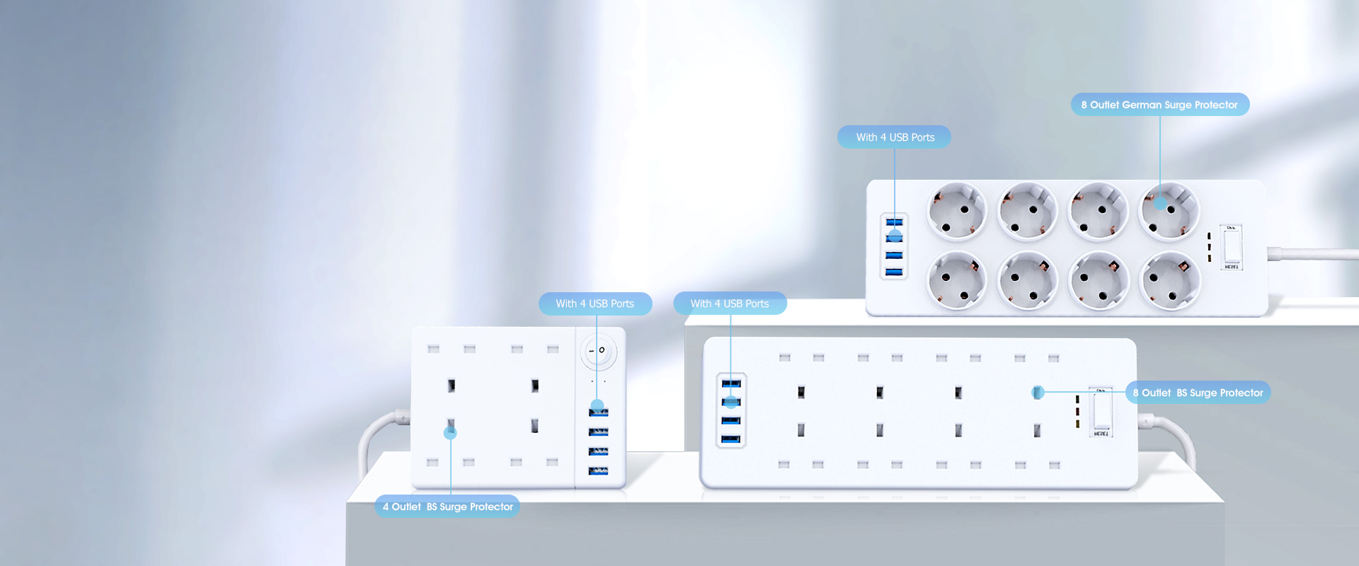Surge Protector Sockets,flexible power strip-longerpower